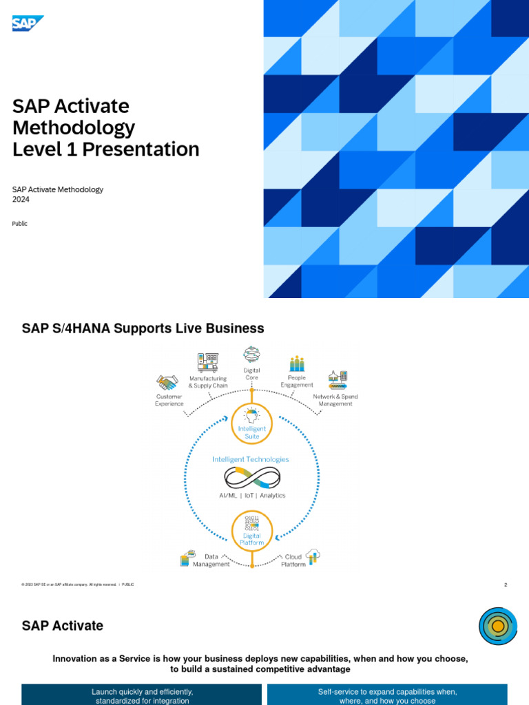 Level 1 - SAP Activate Methodology - New | PDF | Cloud Computing | Software Development Process