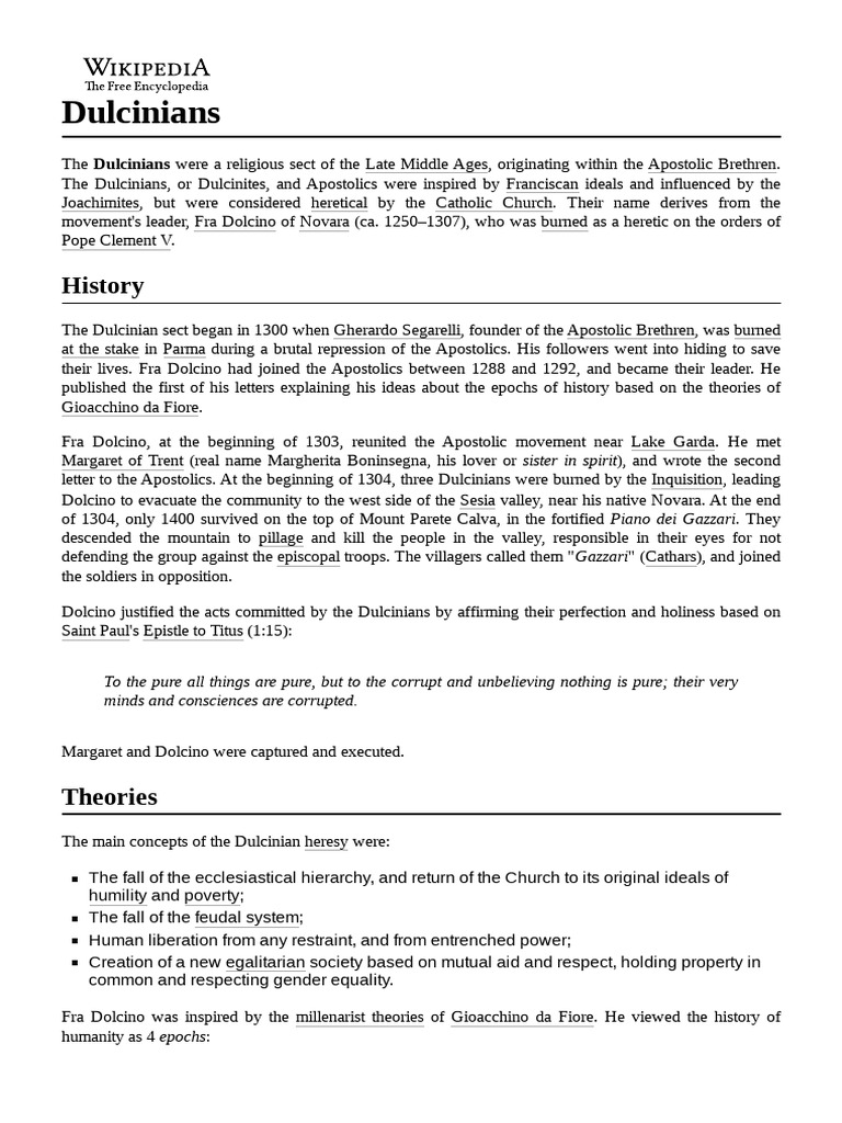 Dulcinians | Download Free PDF | Catholic Church | Christianity Related Controversies