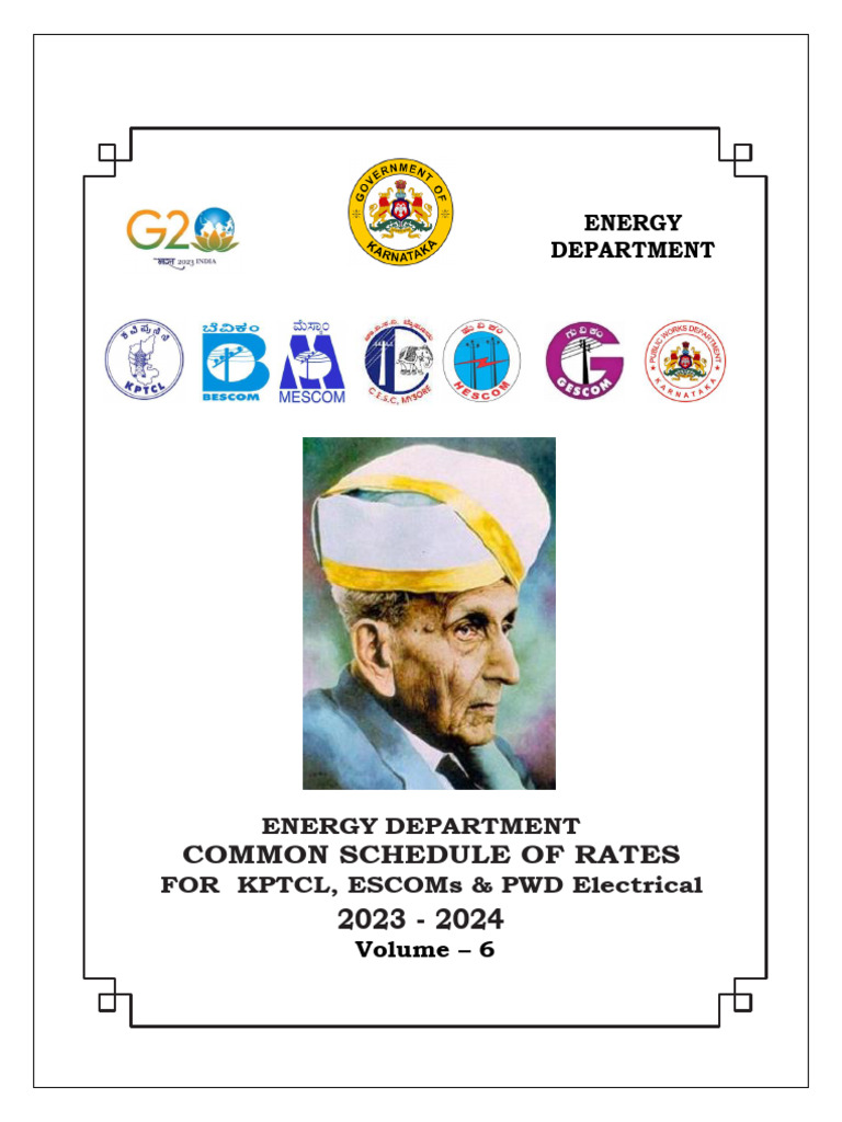 KPTCL Common Schedule of Rates 2023-24 | PDF | Cost | Value Added Tax