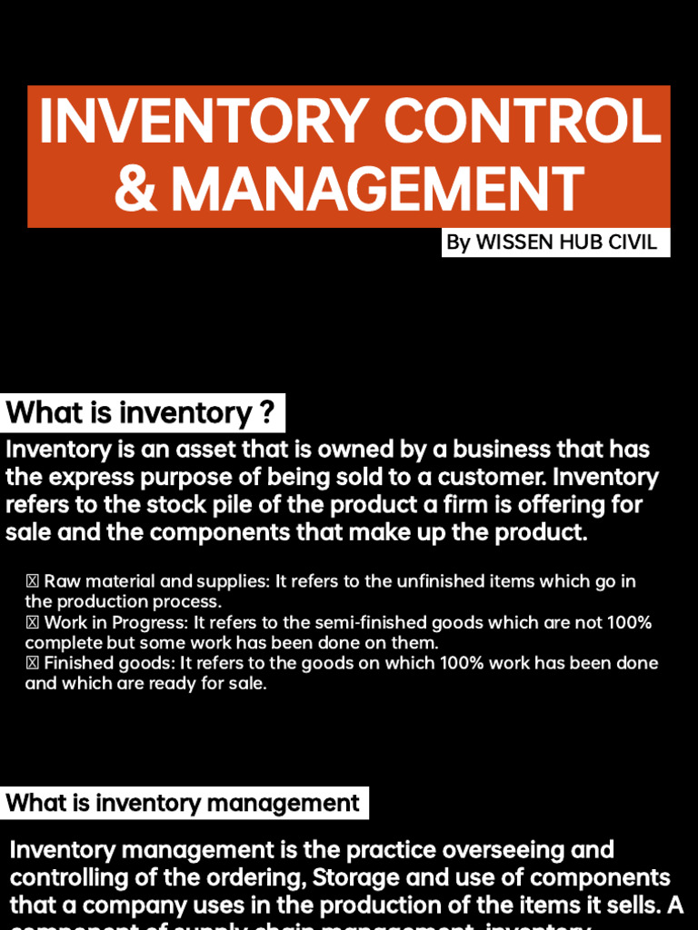 Inventory Control | PDF | Inventory | Supply Chain Management