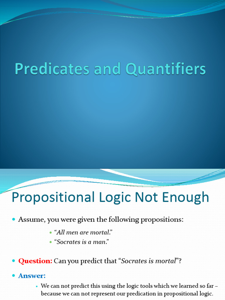 Predicates and Quantifiers | PDF | Proposition | Function (Mathematics)