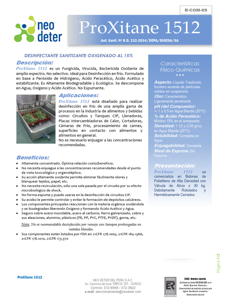 Ficha Técnica - ProXitane 1512 (Ver01) | PDF | Compuestos químicos ...