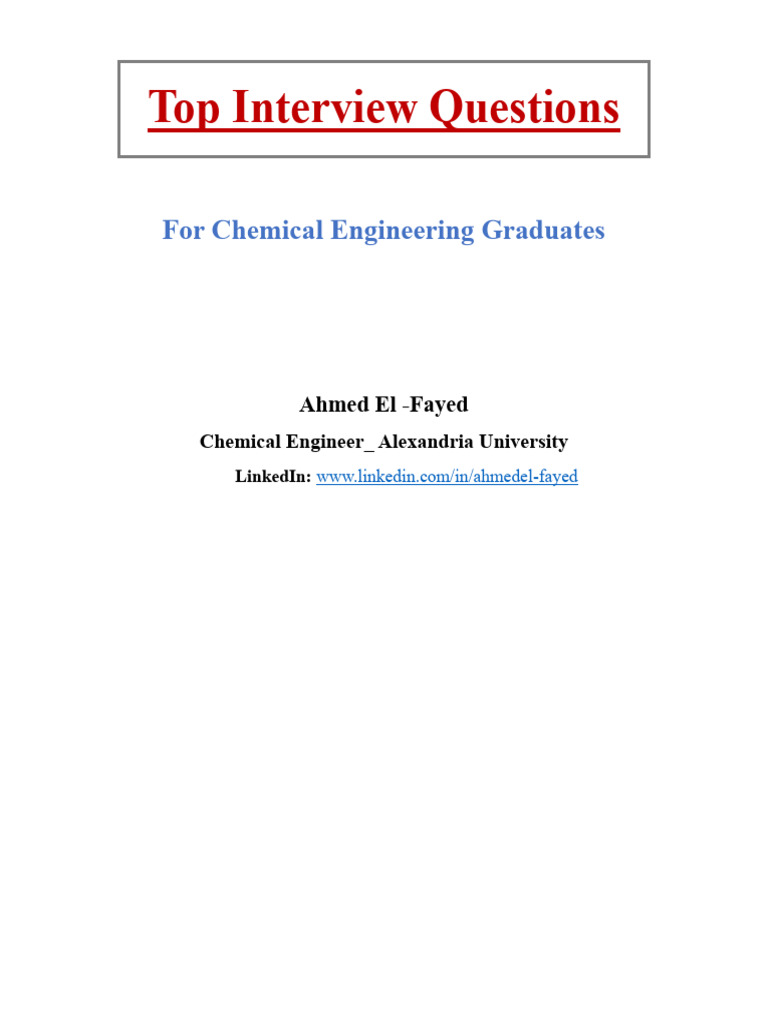 Interview Questions For Graduates Chemical Engineers | PDF | Heat ...
