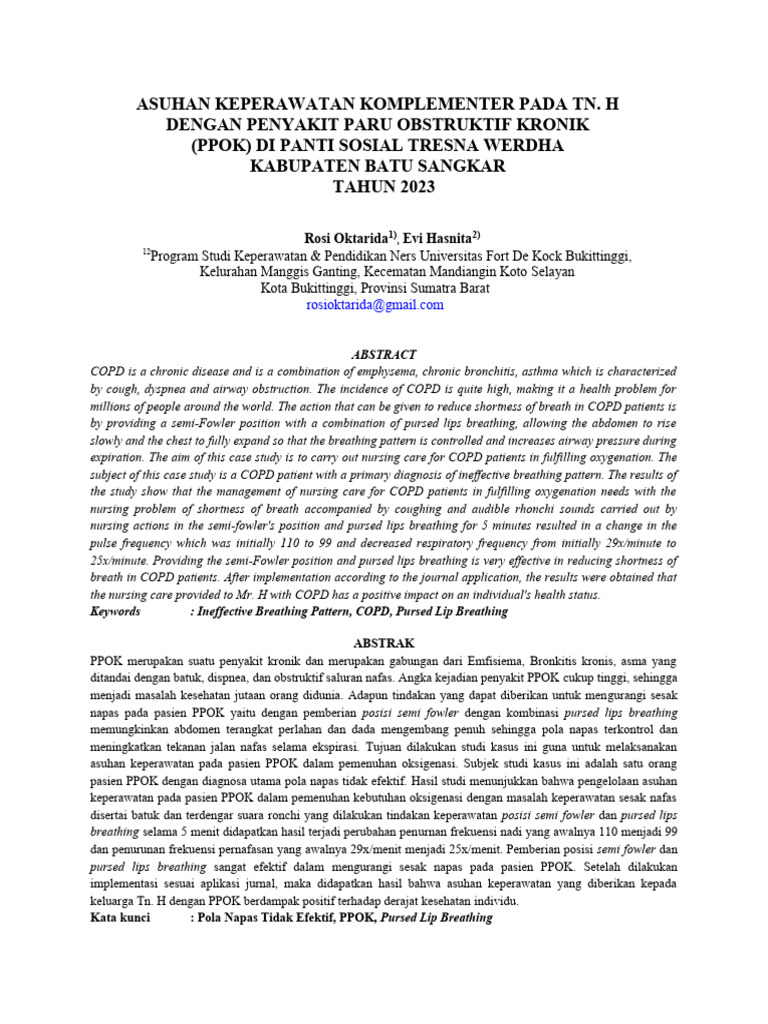 Manuskrip Rosi | PDF | Chronic Obstructive Pulmonary Disease | Breathing