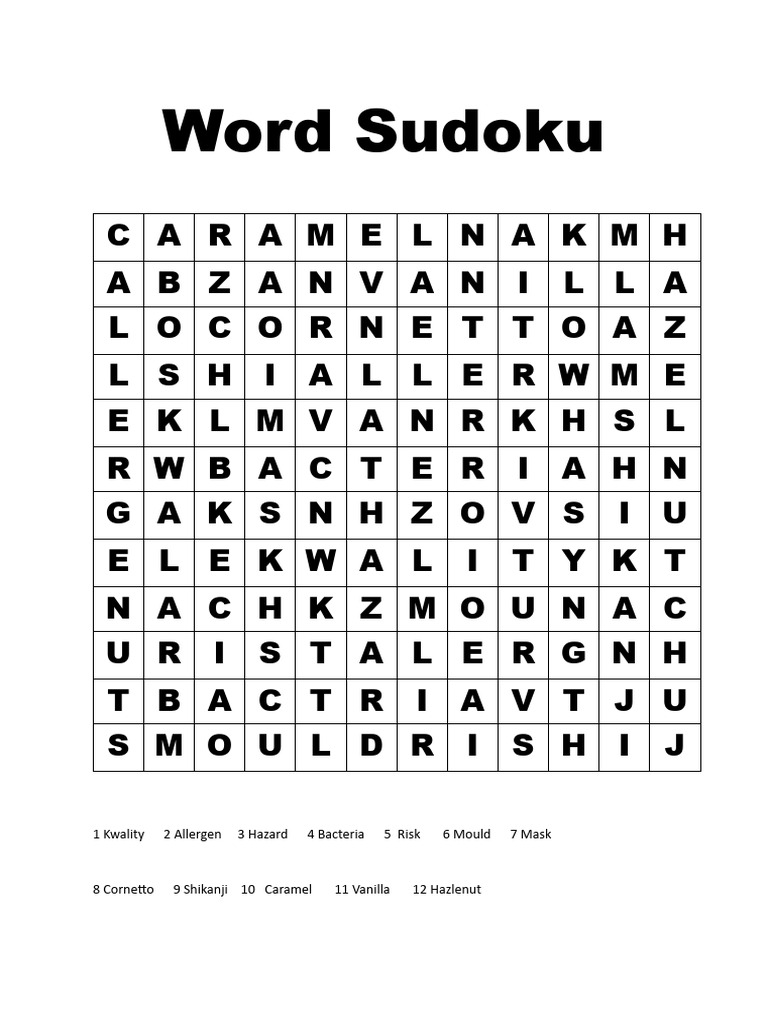 Word sudoku store