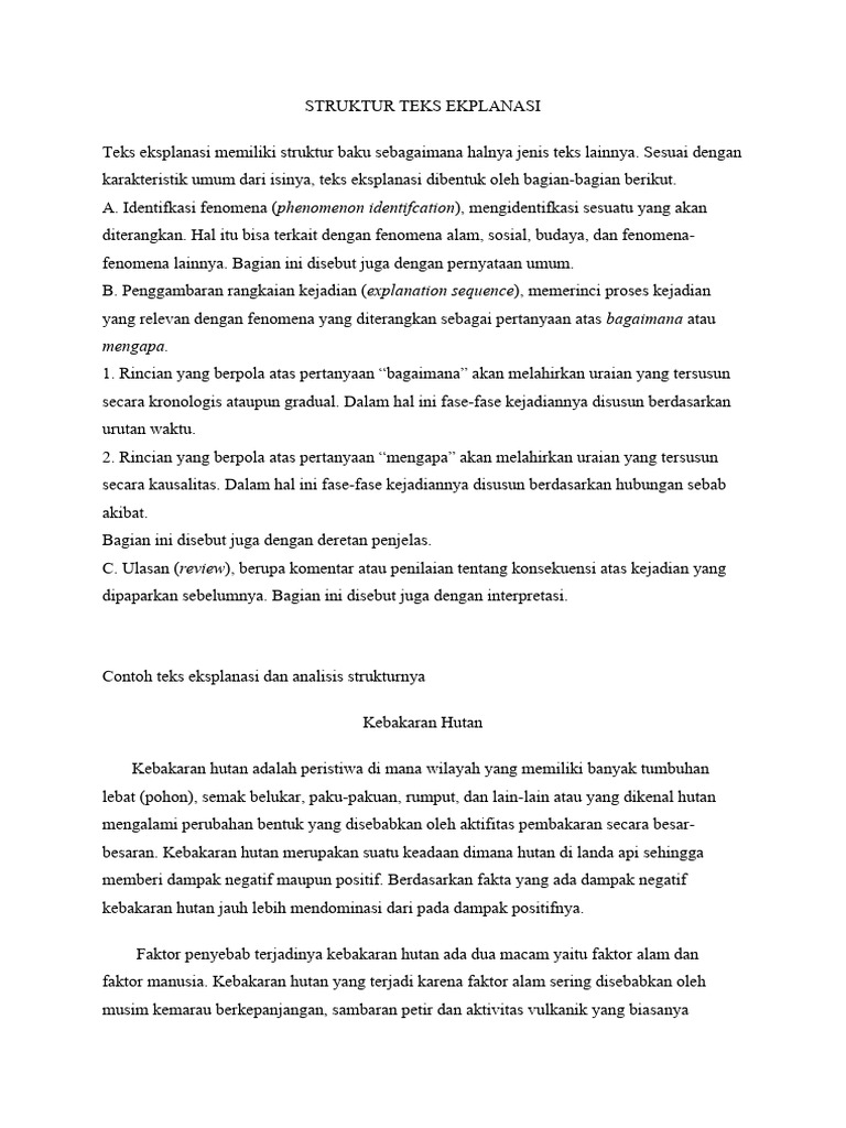 Struktur, Ciri Kebahasaan, Dan Cara Menulis Teks Eksplanasi | PDF ...