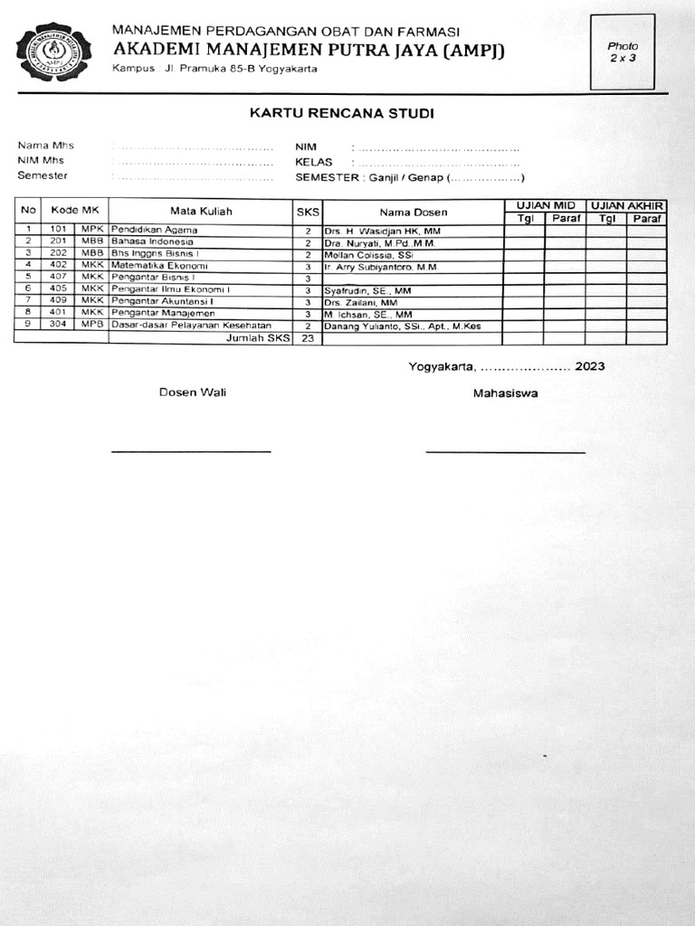 Blanko KRS AMPJ | PDF