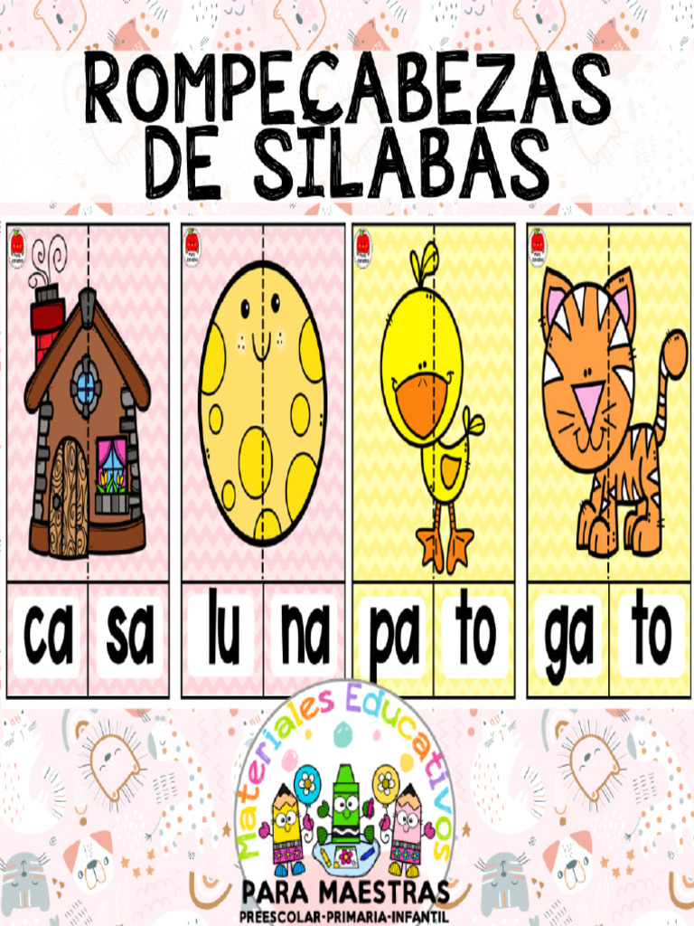 Rompecabezas Lectura de Sílabas Recopilado Por Materiales Educativos ...