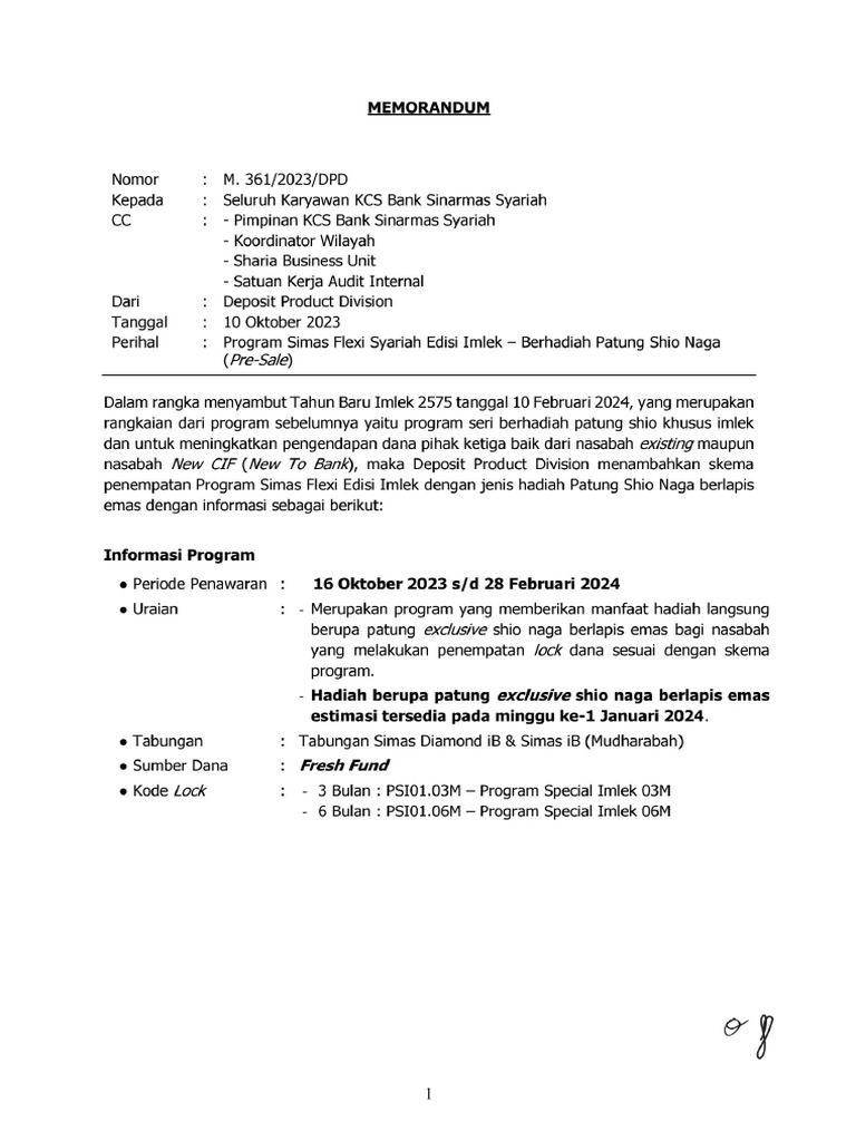 M.361.2023.DPD - Program Simas Flexi Syariah Edisi Imlek - Berhadiah Patung Shio Naga (Pre Sale ...