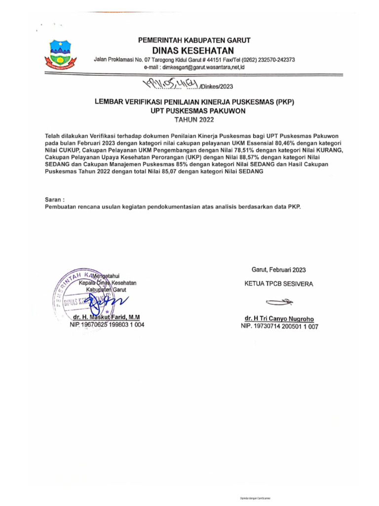 Bukti Umpan Balik PKP Pakuwon Dari Dinkes | PDF | Bisnis