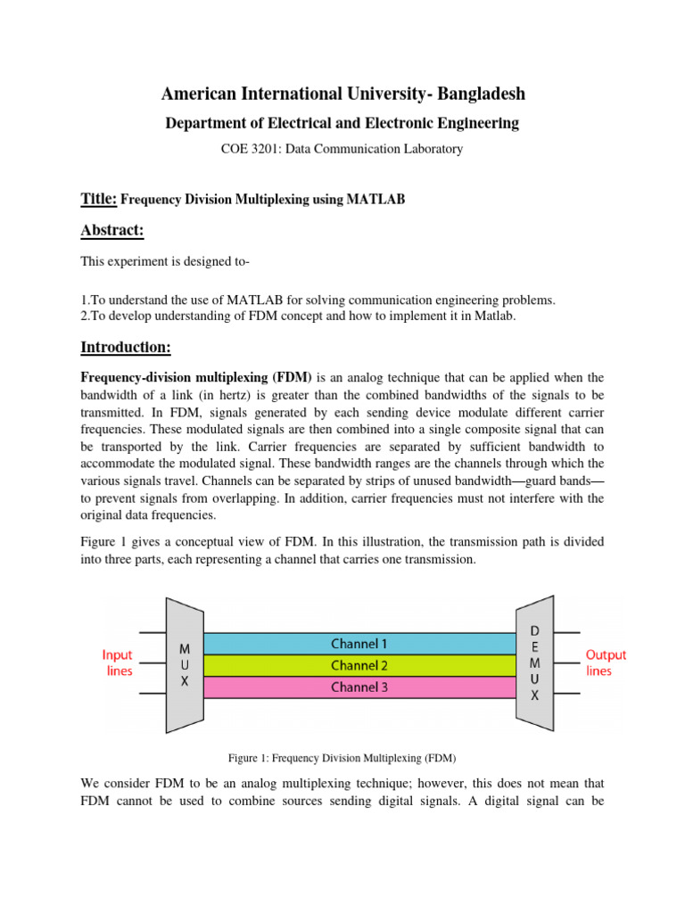 Data Comm EXP 9 Student Manual Sum 23 | PDF | Modulation | Multiplexing