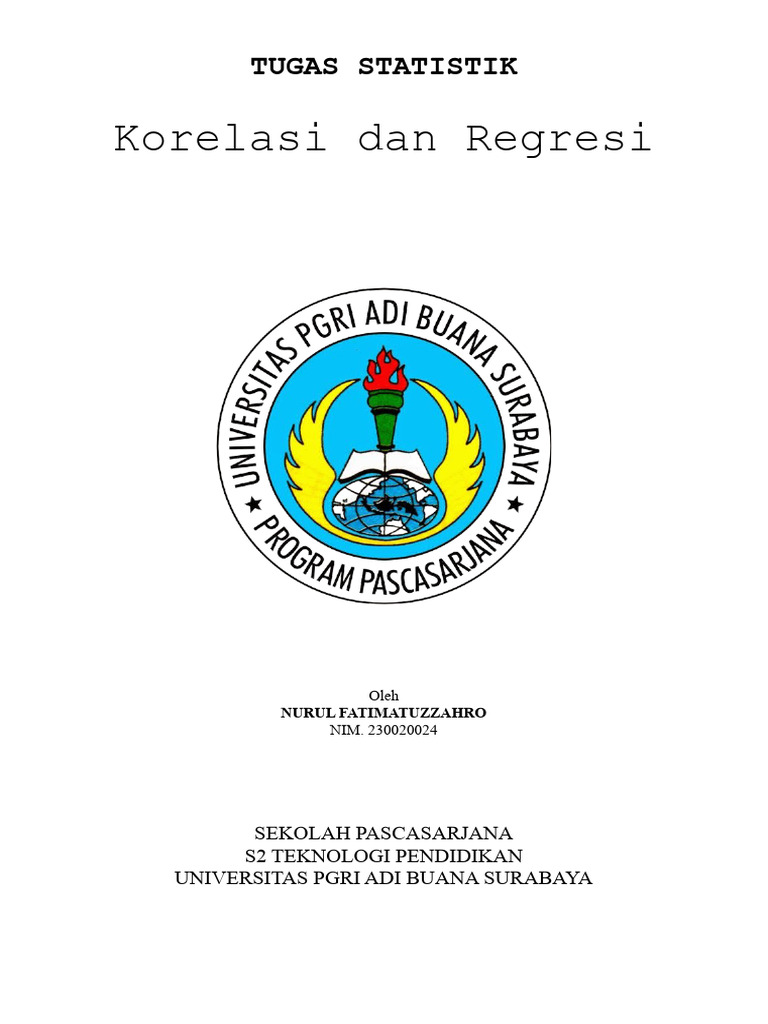 Tugas Statistik Korelasi Dan Regresi Hendra Wahyu Riyanto | PDF