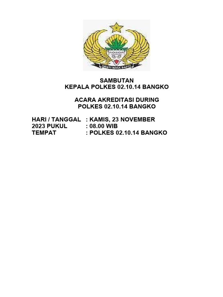 KATA SAMBUTAN PEMBUKA DURING Deal | PDF | Agama & Spiritualitas