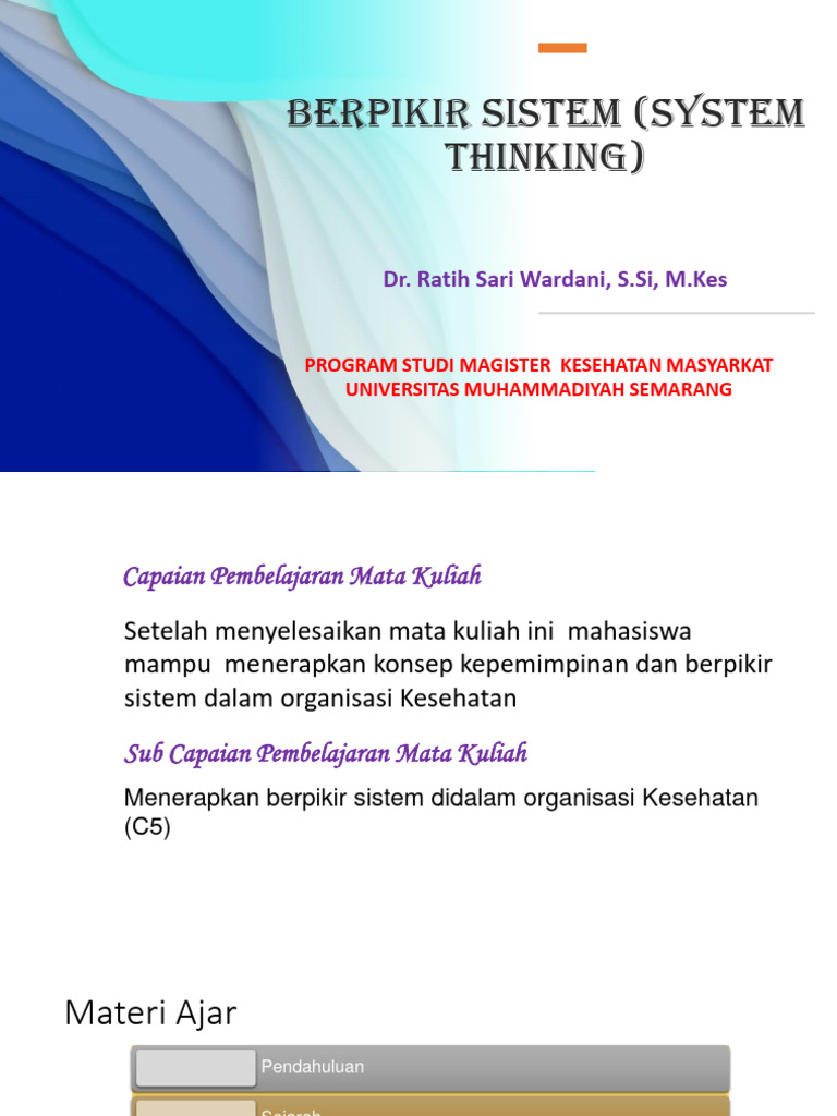 Berpikir Sistem MKM 23 | PDF