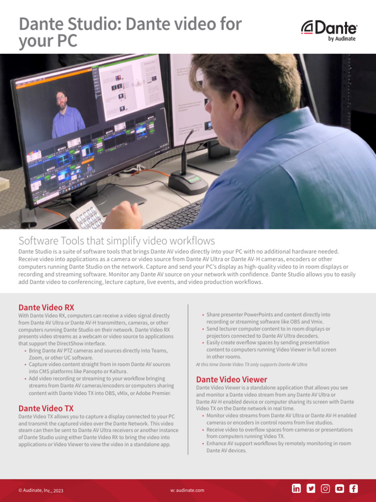 Dante Studio Suite Datasheet 2307 en | PDF | Graphics Processing Unit | Video