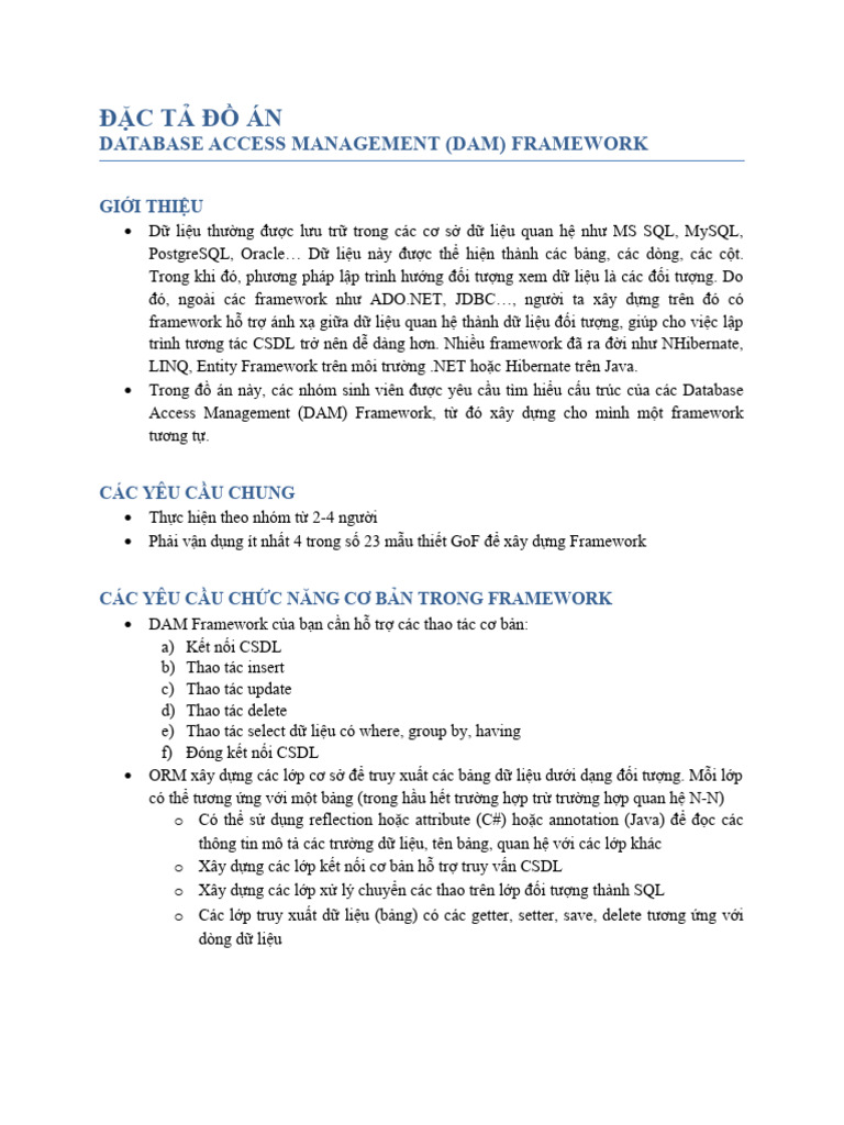 DP Dac Ta Do An Database Access Management Framework | PDF