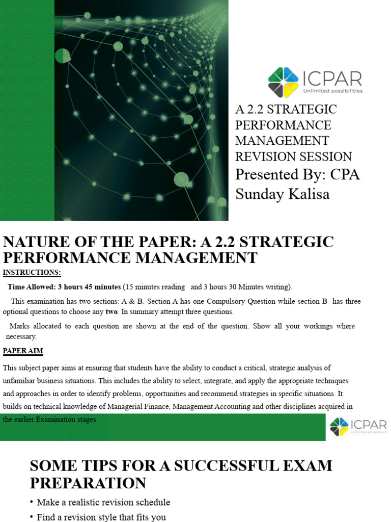 Strategic Performance Management Guide | PDF | Profit (Economics ...