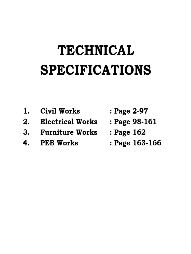 NIT - 2.1.technical Specification | PDF | Concrete | Specification ...