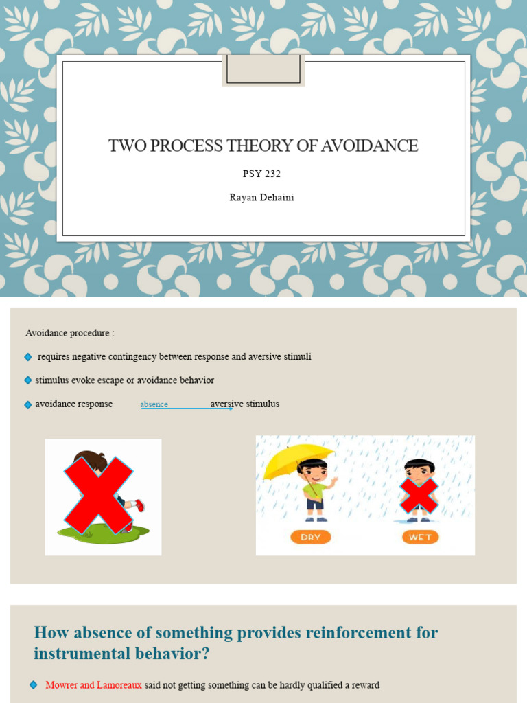 Two Process Theory of Avoidance | PDF
