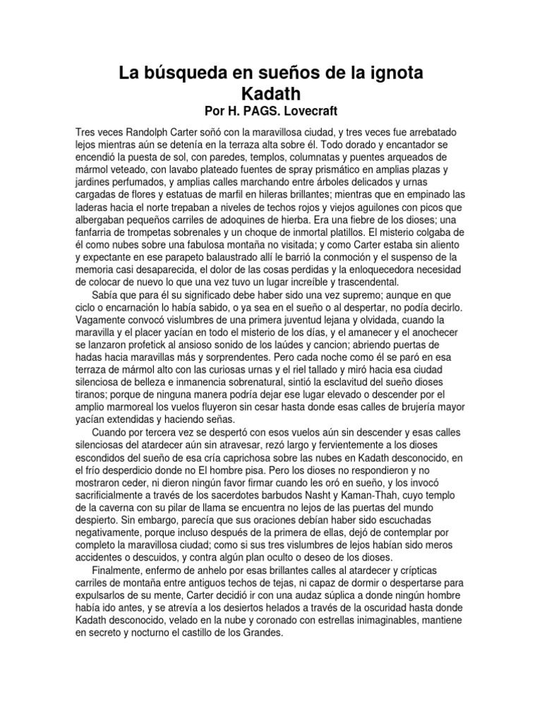 21 La busqueda en sueños de la ignota Kadath | PDF | Luna | Tierra