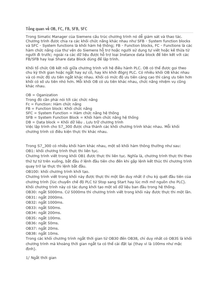 Tổng quan về OB, FC, FB, SFB, SFC | PDF