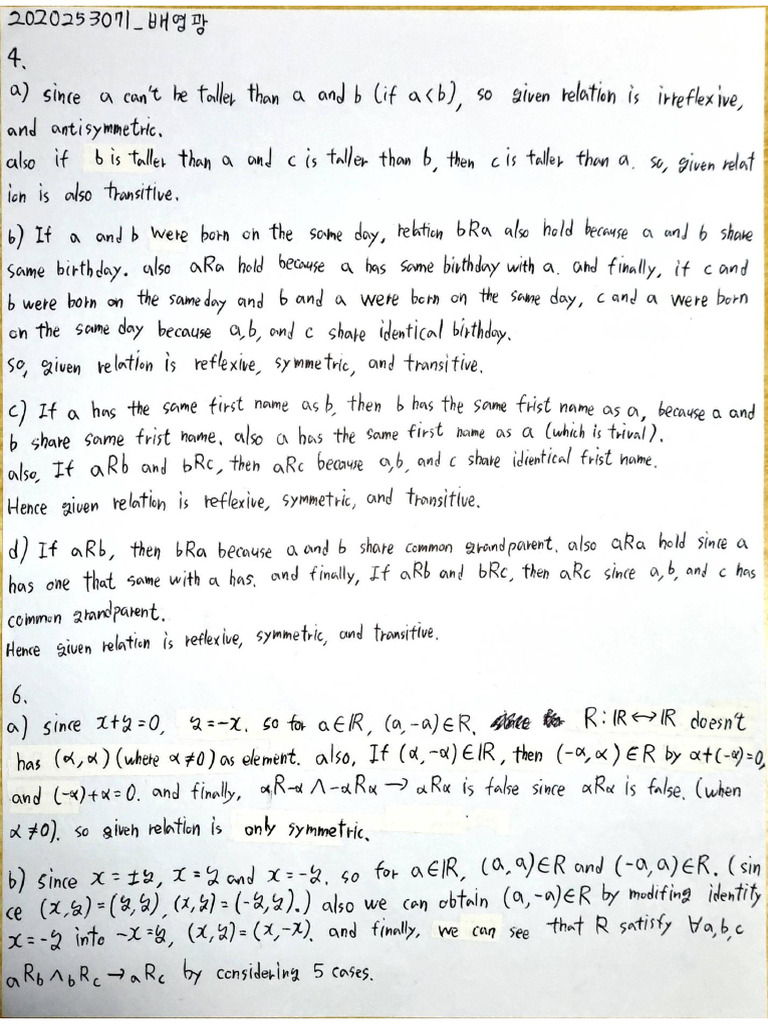Rosen Discrete Mathematics Assignment Relations Pdf 