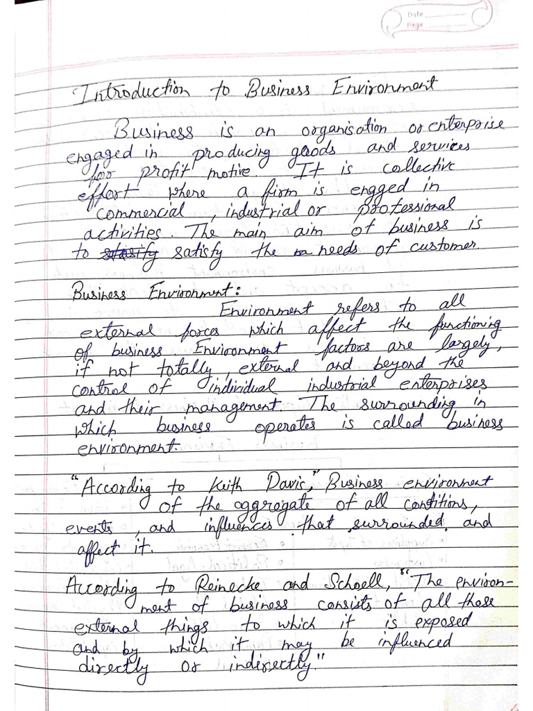 Legal &business Environment Notes Sem1 | PDF