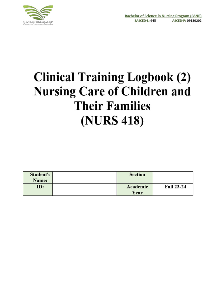 Final Pediatric Clinical Logbook - 2 | PDF | Nursing | Breastfeeding