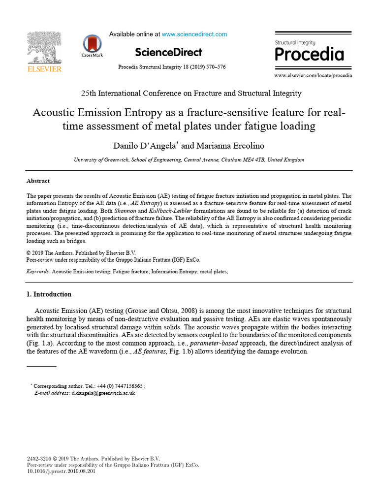 2019 - D'Angela - Entrpy Metal Plates | PDF | Fatigue (Material) | Fracture