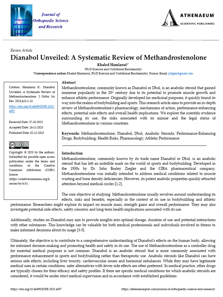 Dianabol Unveiled A Systematic Review of Methandrostenolone | PDF ...