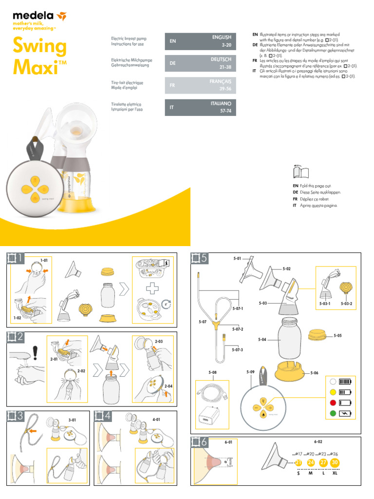 Medela Swing Maxi Instructions For Use | PDF | Breastfeeding | Breast Milk