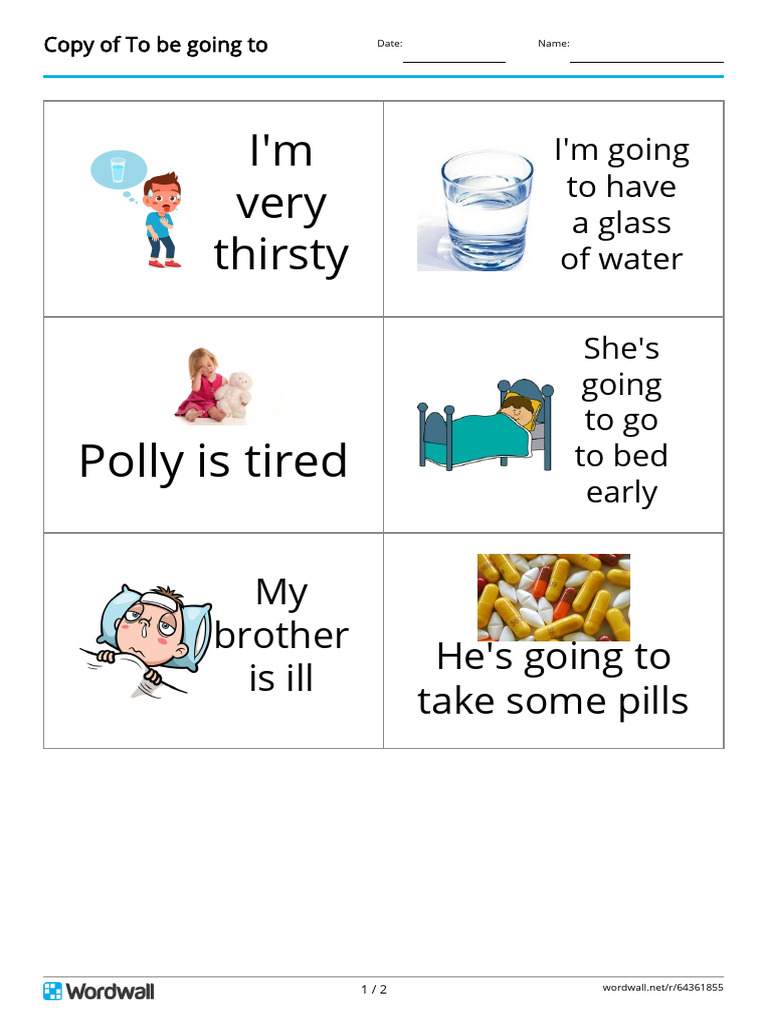 To Be Going To Flash Cards | PDF