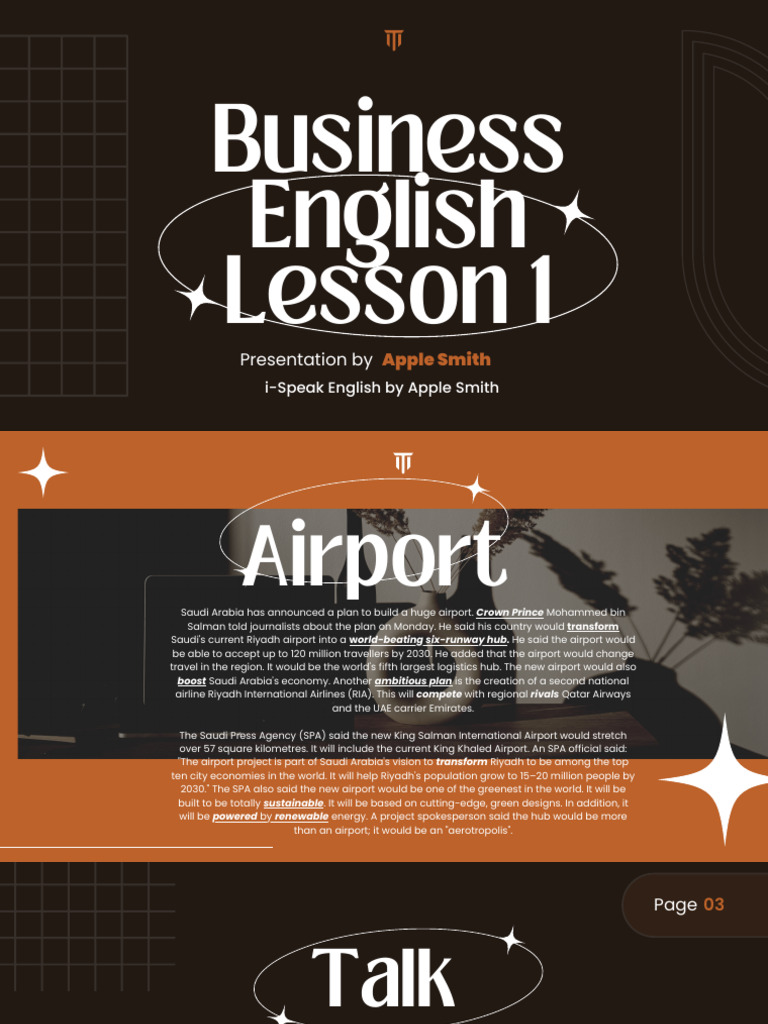 Business English Lesson 1 | PDF | Airline Hub | Saudi Arabia