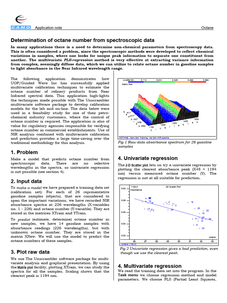 AIIQ - 2324 Tema2 - NIR - Octane | PDF | Errors And Residuals | Regression Analysis