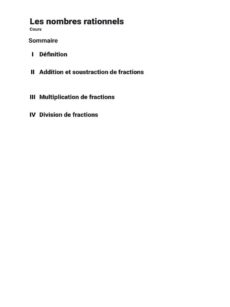 Nombres Rationnels Cours | PDF