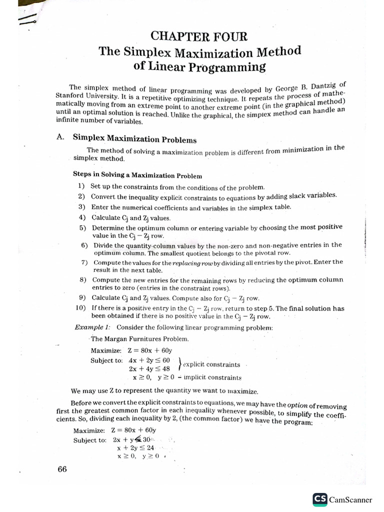 Simplex Maximization Method | PDF Simplex Maximization Method | PDF