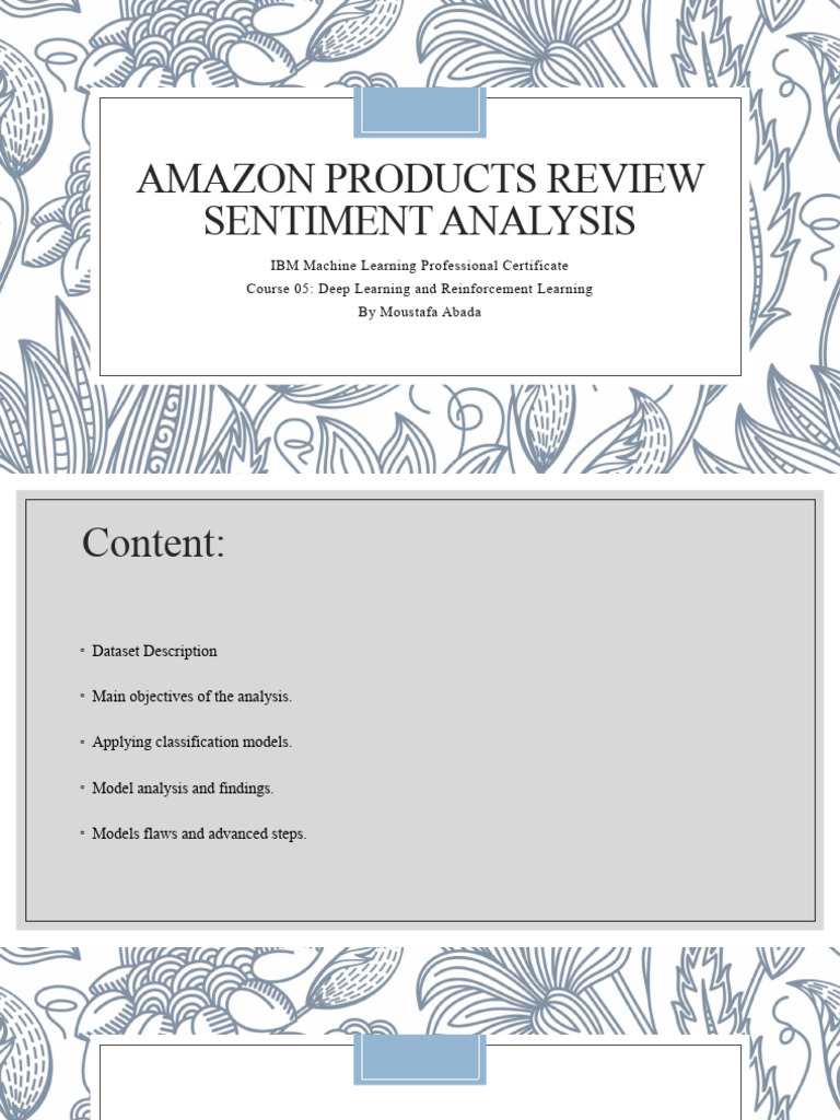 Amazon Products Review Sentiment Analysis Pdf Data Machine Learning