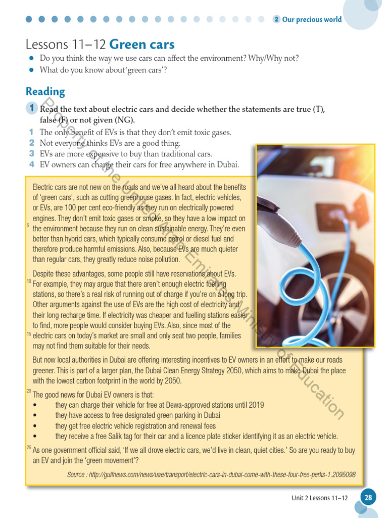 BTS 12 General CB U2 Lessons 11-12 | PDF | Electric Vehicle | Car