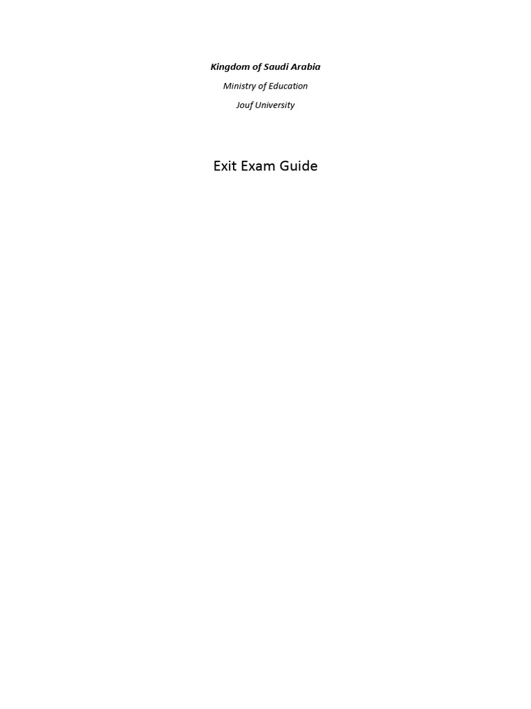 Exit Exam Guide | PDF | Learning | Knowledge