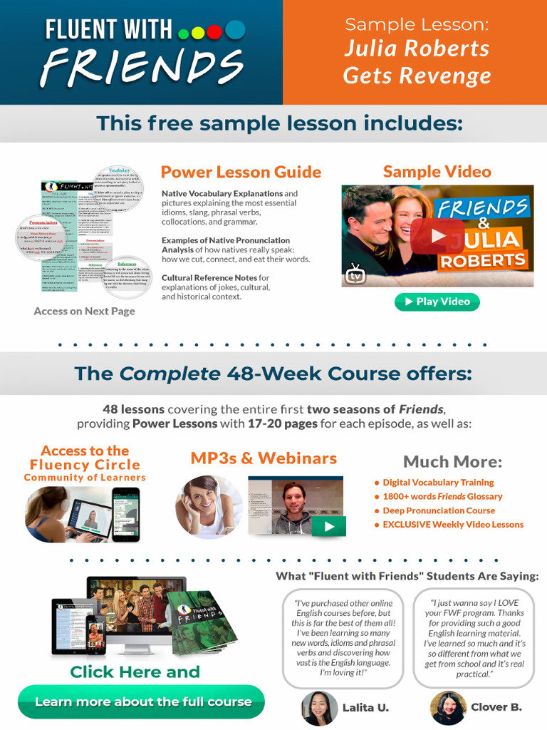 Get Fluent With Friends - Julia Roberts (Lesson Sample) | PDF
