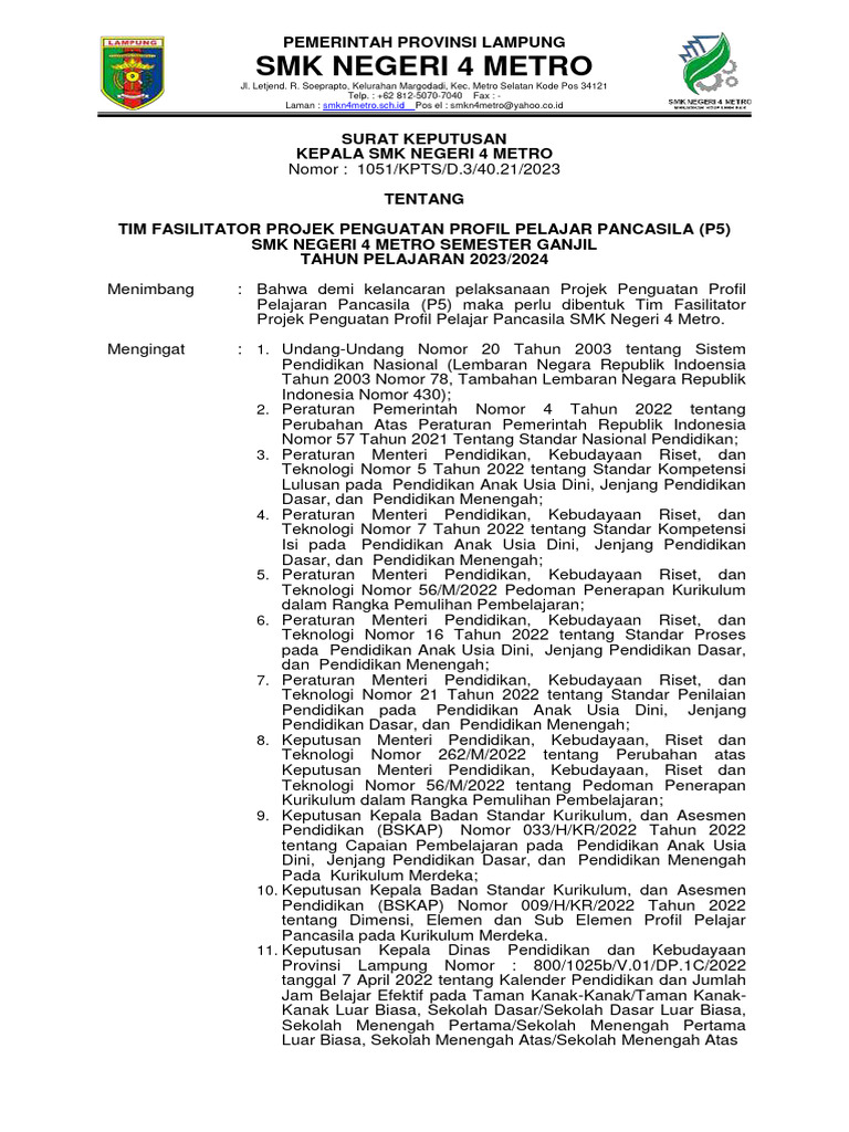 SK Tim Fasilitator P5-2 | PDF