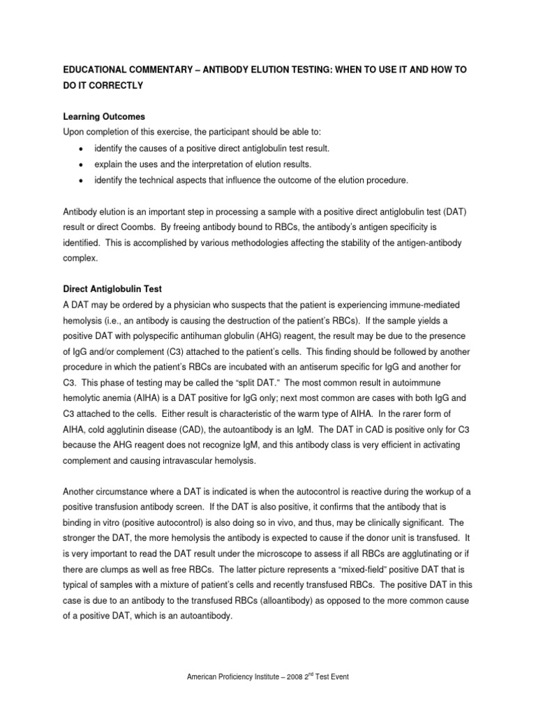 Antibody Elution | PDF | Immunology | Hematology