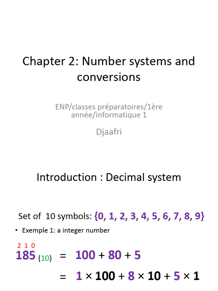 Number Systems and Conversions | PDF | Numbers | Lexicology