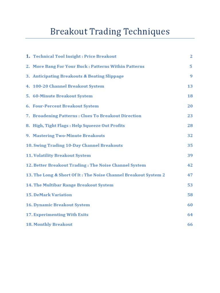 Breakout Trading Techniques | PDF