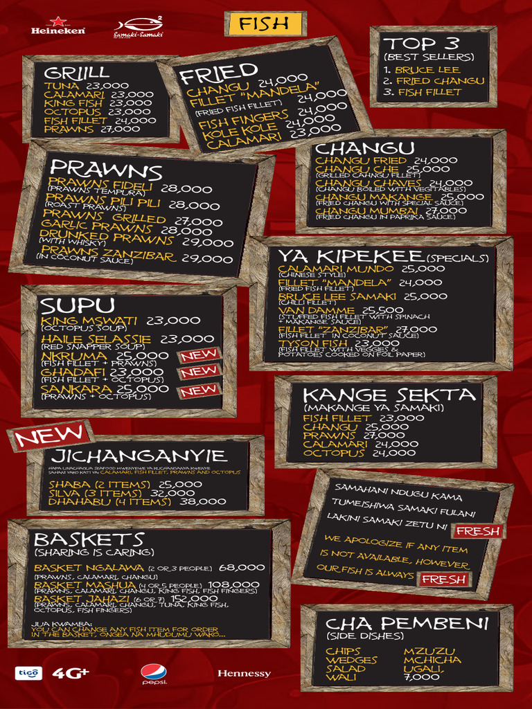 Samaki Menu - All | PDF | Alcoholic Drinks