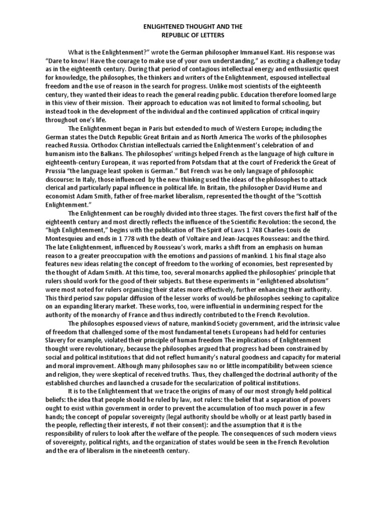 Enlightenment Reading | PDF | Age Of Enlightenment | John Locke