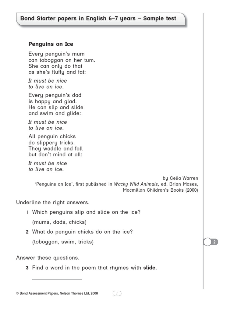 6 7 English Bond Starter Paper | PDF