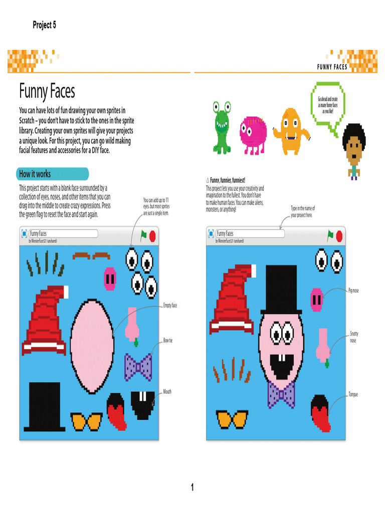 P5 - Funny Faces | PDF | Scratch (Programming Language)