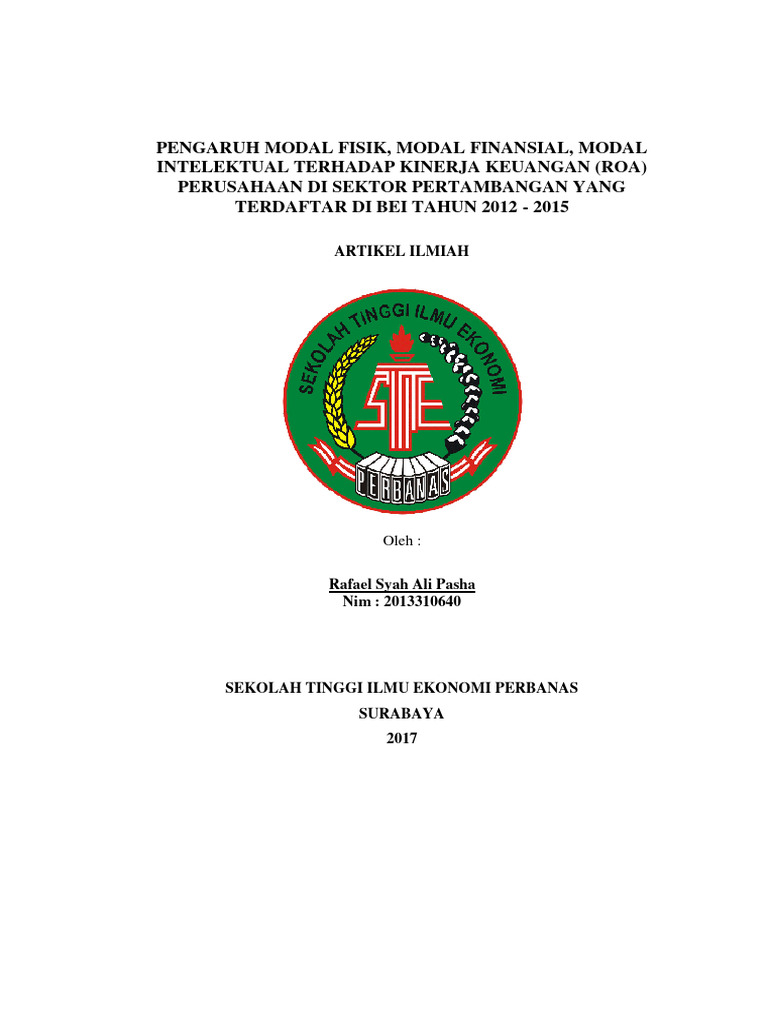 Modal Fisik, Finansial, Intelektual dan ROA | PDF | Karier & Perkembangan
