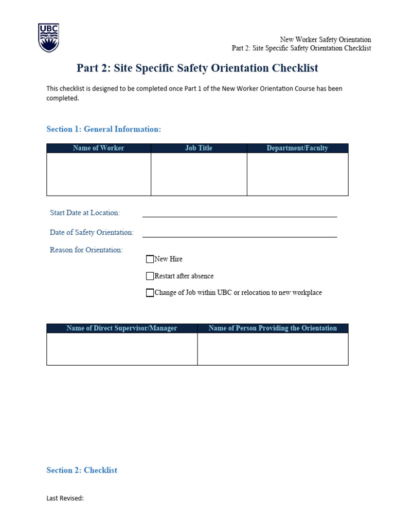 PART 2 Site Specific Safety Orientation | PDF | Occupational Safety And ...